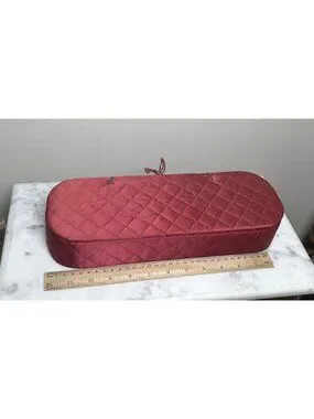 Storage & Organization | Vintage Quilted Satin Storage Box Burgundy ...